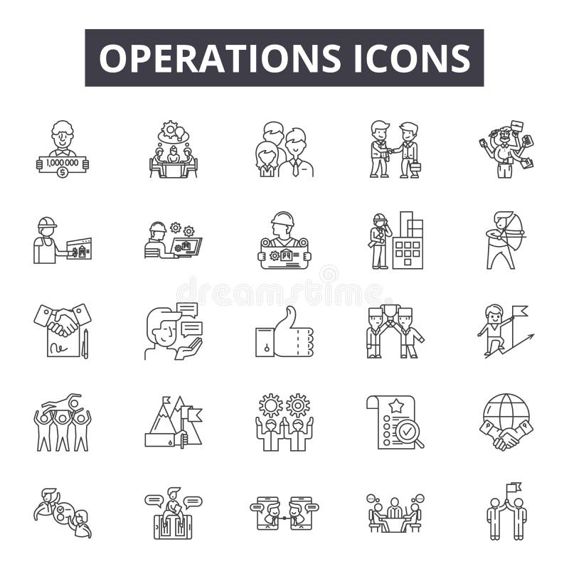 Operations Line Icons, Signs, Vector Set, Outline Illustration Concept ...