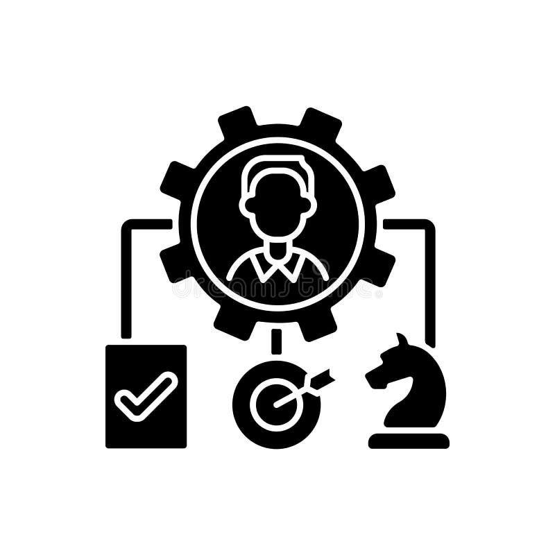 Operations Management Black Glyph Icon Stock Illustration ...