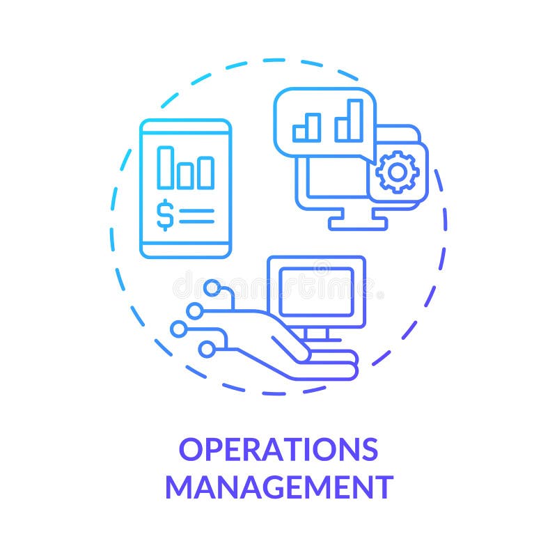 Operations Management Blue Gradient Concept Icon Stock Vector ...