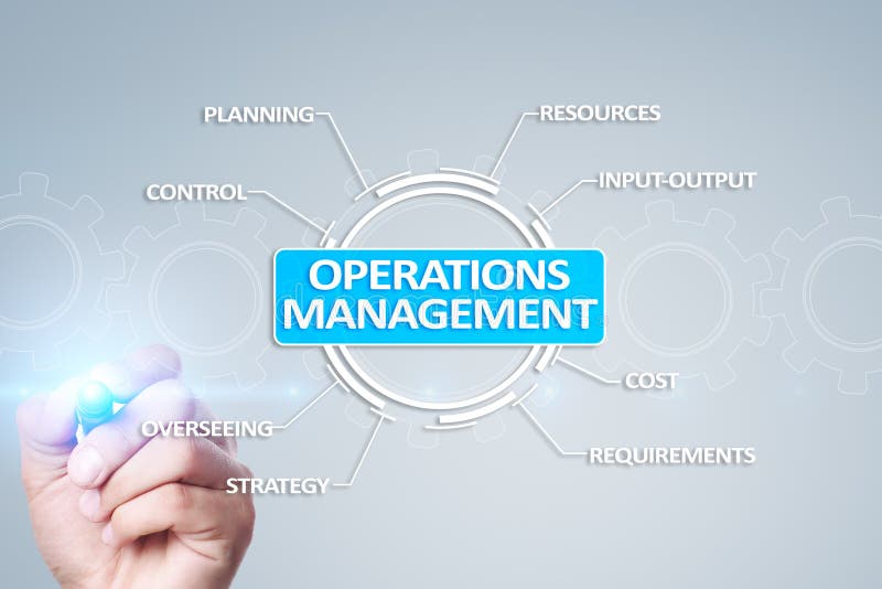 Operations Management Business and Technology Concept on Virtual Screen ...