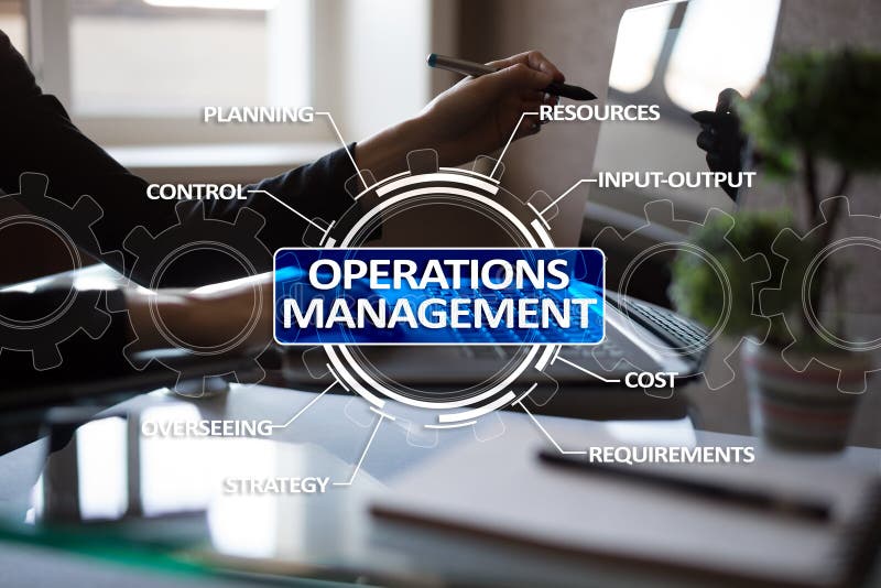 Operations Management Business and Technology Concept on Virtual Screen ...