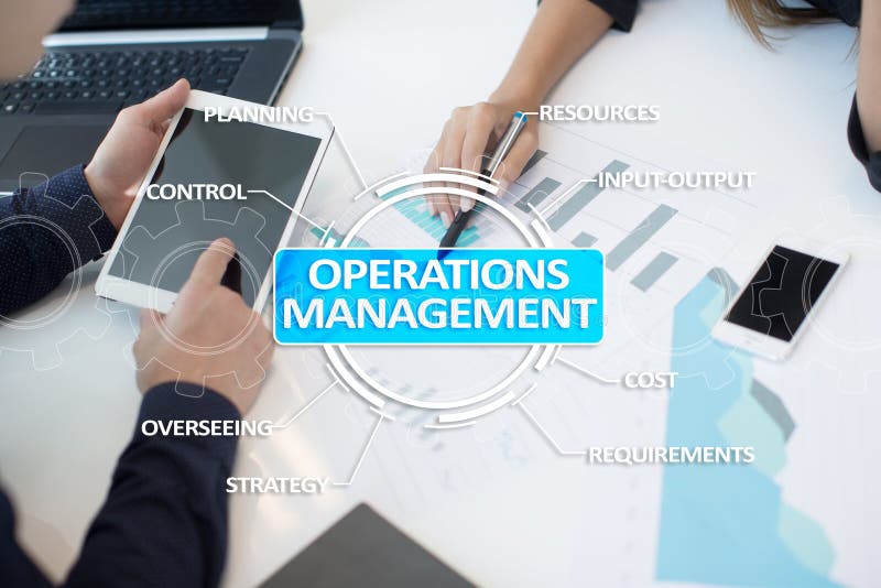 Operations Management Business and Technology Concept on Virtual Screen ...