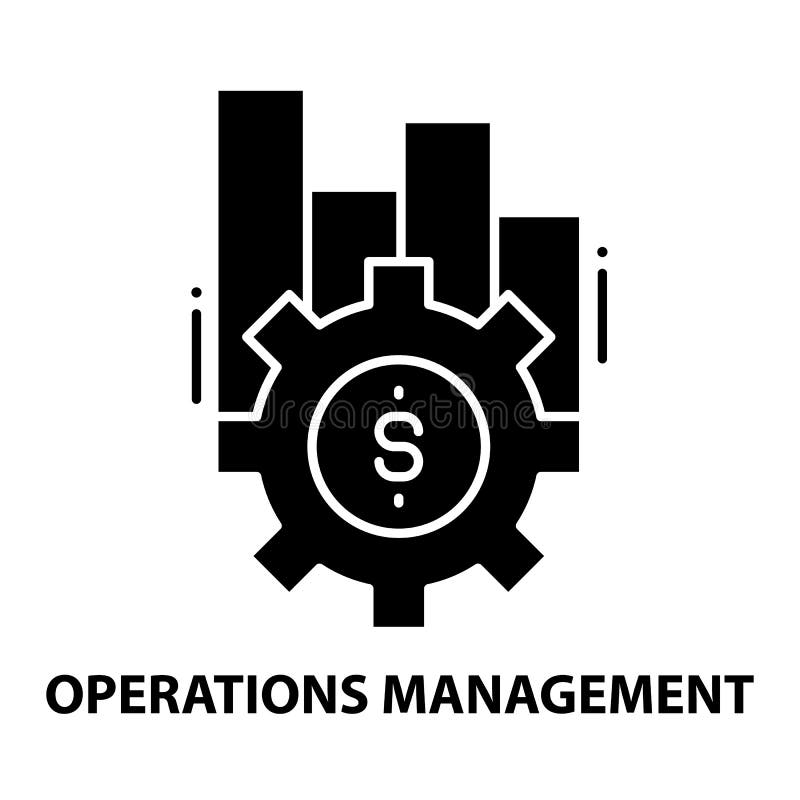 Operations Management Icon, Black Vector Sign with Editable Strokes ...