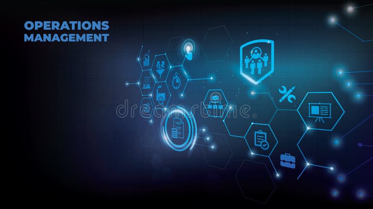 Operations Management Vector Illustration. Blue Concept. Stock Vector ...