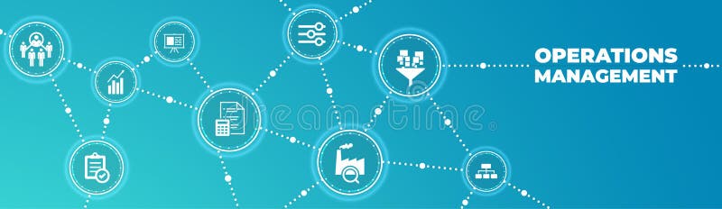 Operations Management Vector Illustration. Blue Concept. Stock Vector ...