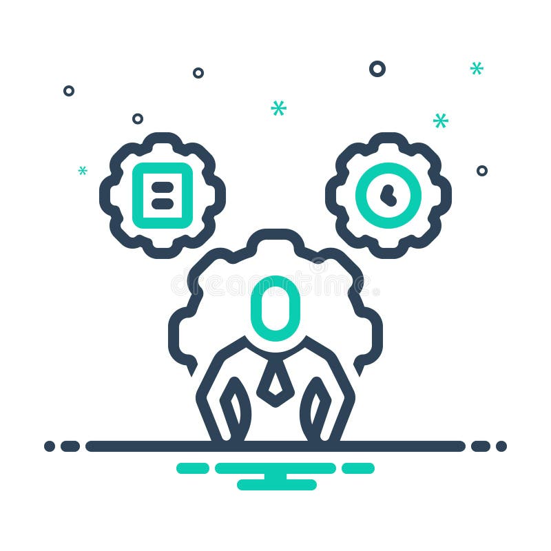 Mix Icon for Operations Manager, Operations and Cogwheel Stock Vector ...