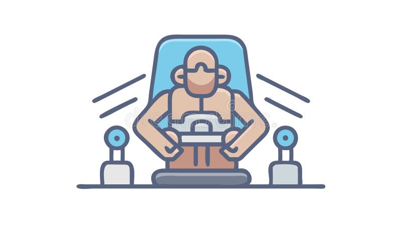 Operations Manager Overseeing a Complex Control Panel. Vector Design ...