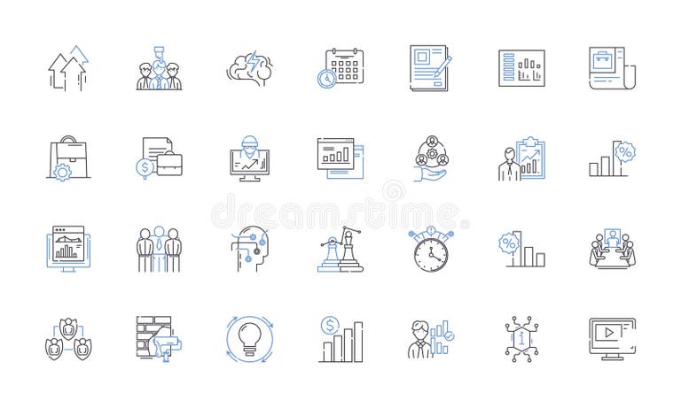 Operations Optimization Line Icons Collection. Efficiency, Streamlining ...