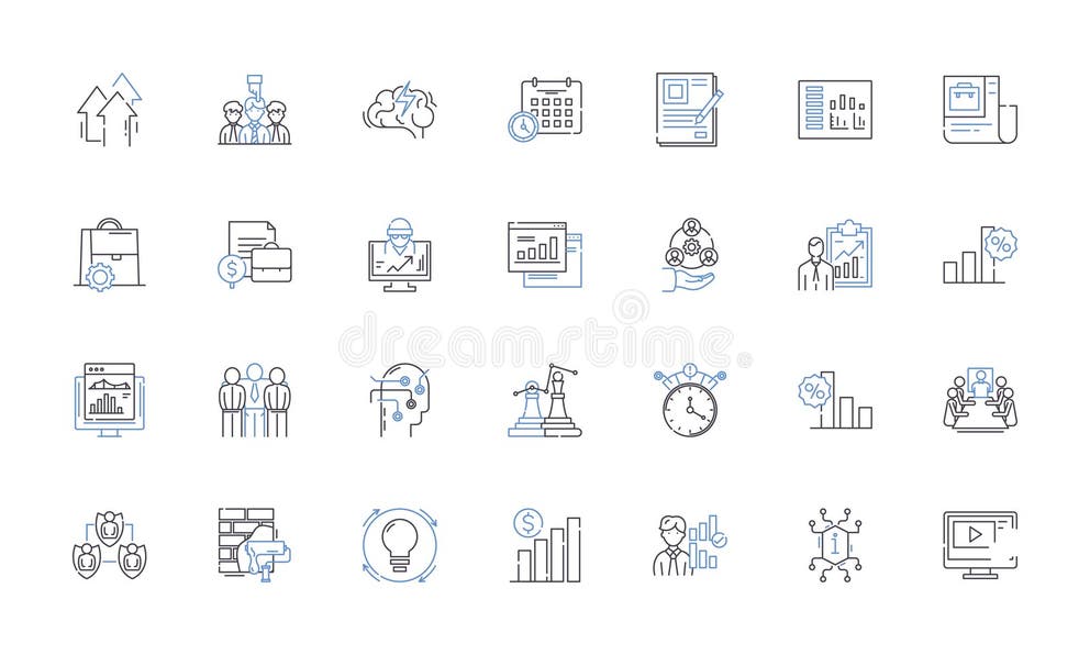 Operations Optimization Line Icons Collection. Efficiency, Streamlining, Productivity ...