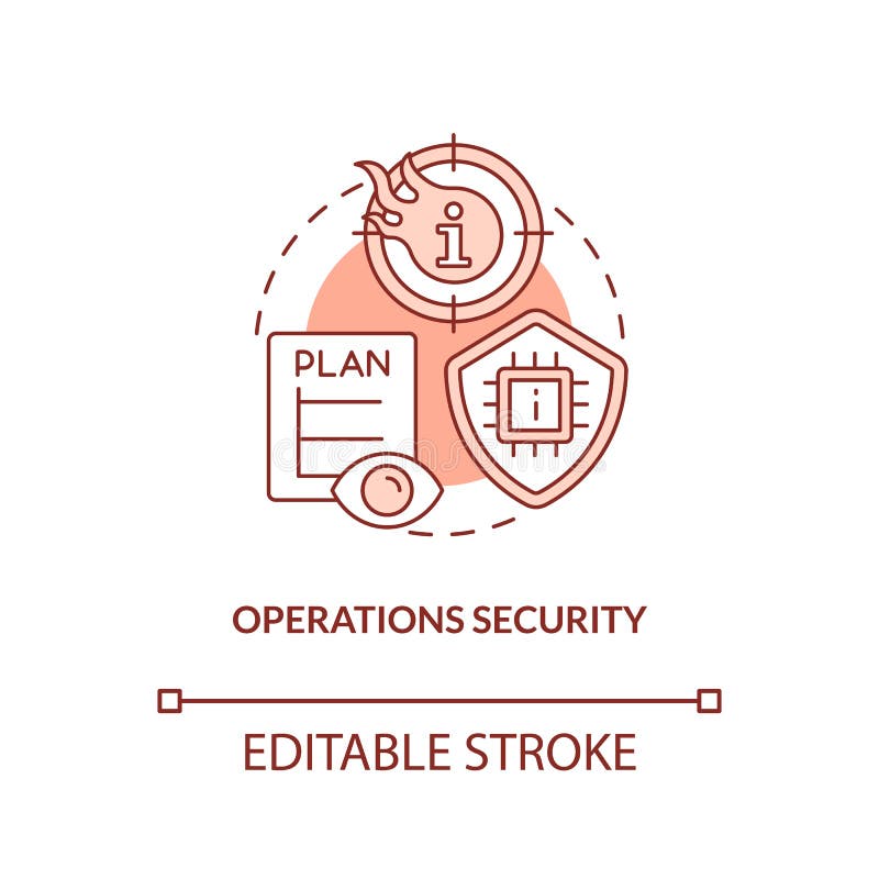 Operations Security Red Concept Icon Stock Vector - Illustration of ...