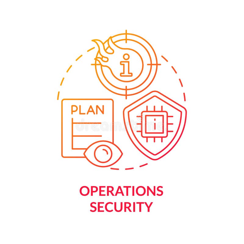 Operations Security Red Gradient Concept Icon Stock Vector ...