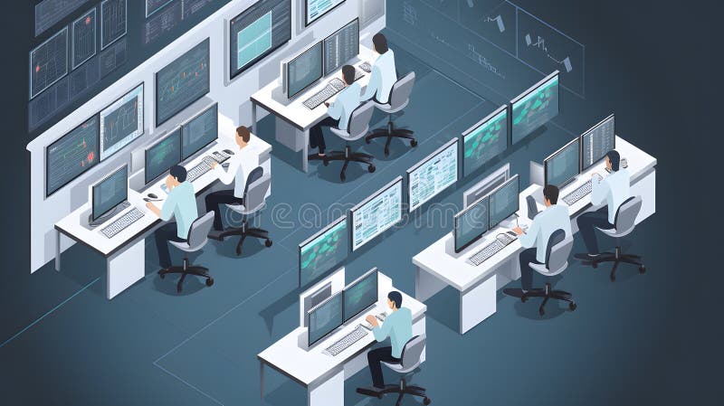 An it Operations Team Performing System Administration an Four Created ...