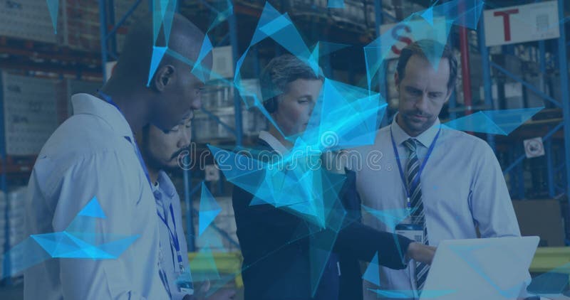 Operations Team Pointing at Laptop Chart and Answering Call while ...