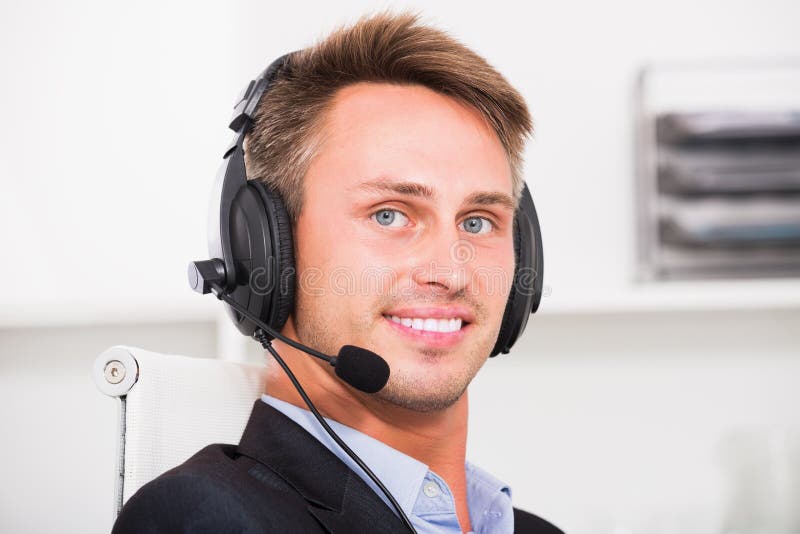 Operator Answering at Call Center Stock Image - Image of consulting ...