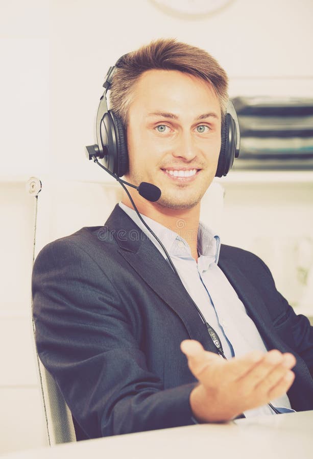 Operator Answering at Call Center Stock Photo - Image of operator ...