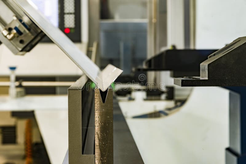 Operator Bending Metal Sheet by Sheet Bending Machine Stock Image ...