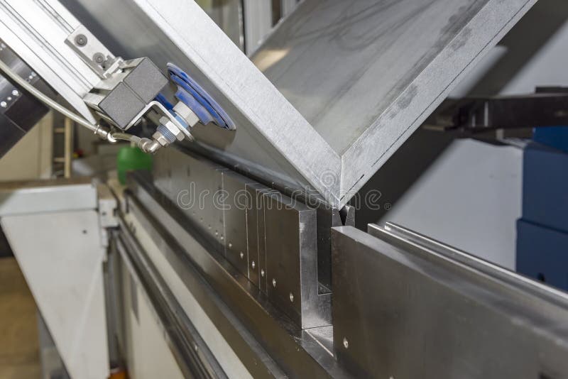 Operator Bending Metal Sheet by Sheet Bending Machine Stock Photo ...