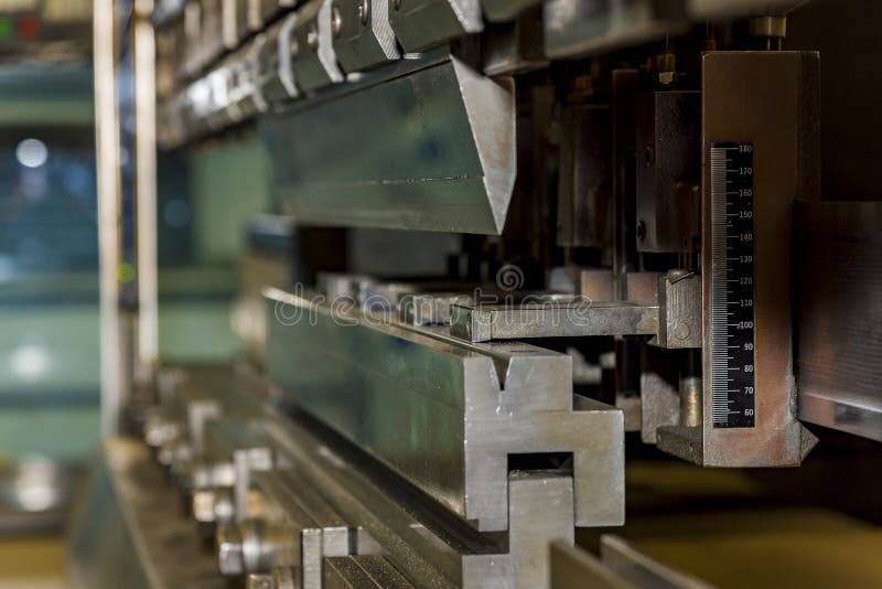 Worker Operating Metal Press Machine at Workshop Stock Image - Image of ...