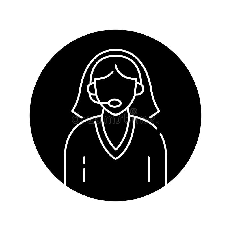 Operator Black Icon Concept. Operator Flat Vector Symbol, Sign ...