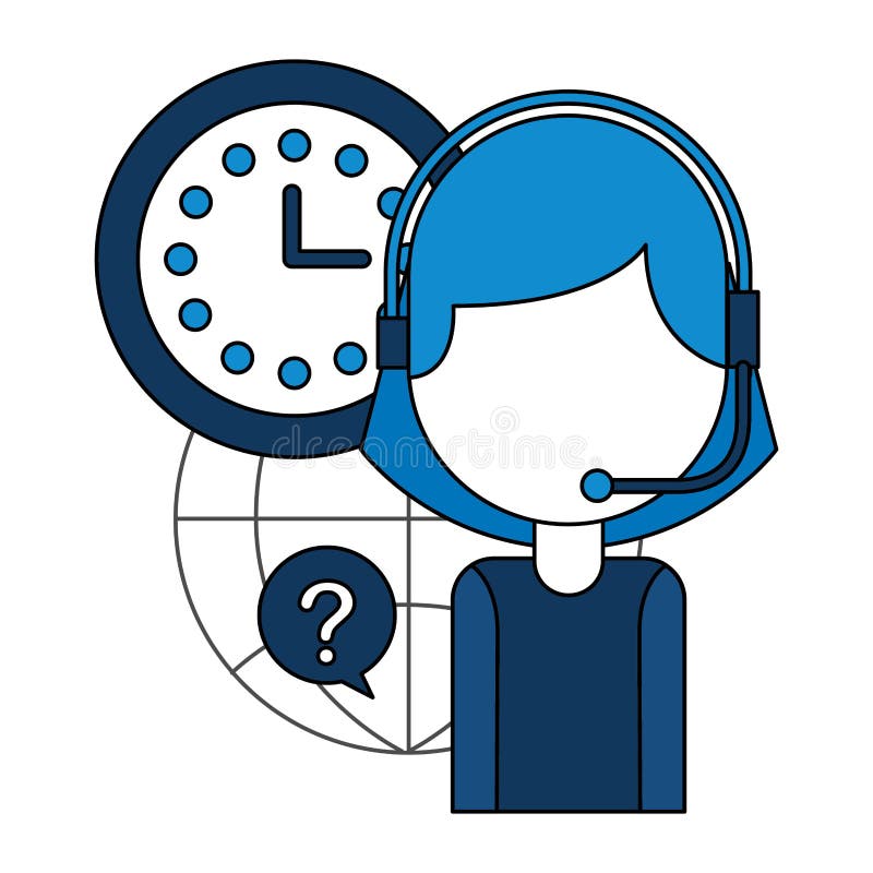 Operator Call Center Service Stock Illustration - Illustration of ...