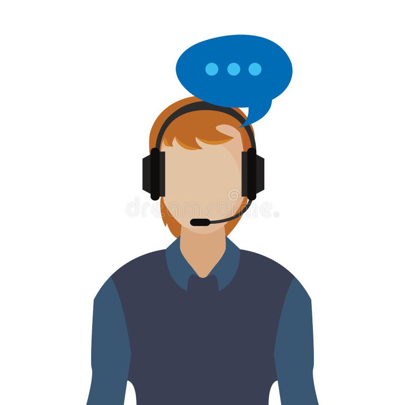 Operator Call Center Speech Bubble Stock Vector - Illustration of ...