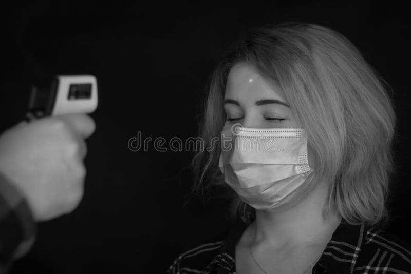 Body temperature check stock photo. Image of infection - 209722318