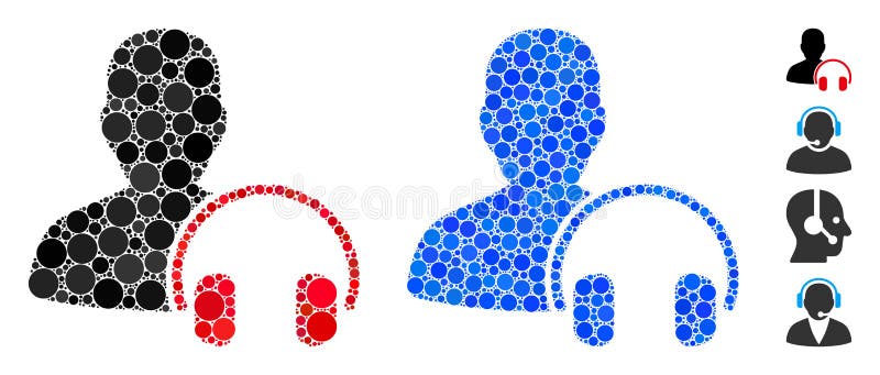 Operator Mosaic Icon of Circle Dots Stock Illustration - Illustration ...