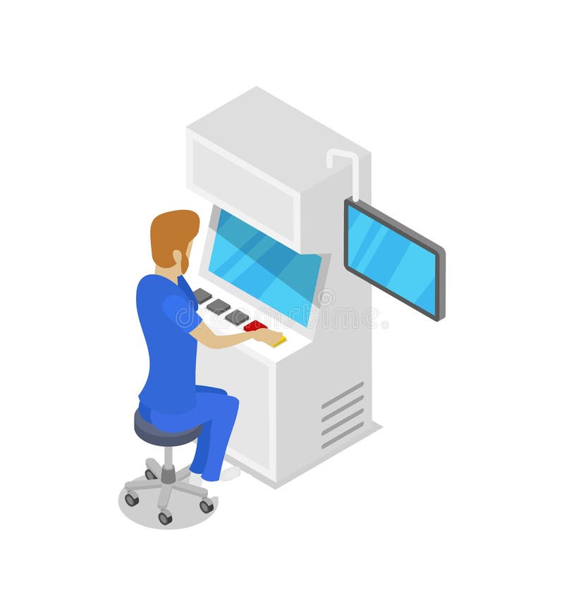Operator Assembly Line Isometric 3D Icon Stock Vector - Illustration of ...
