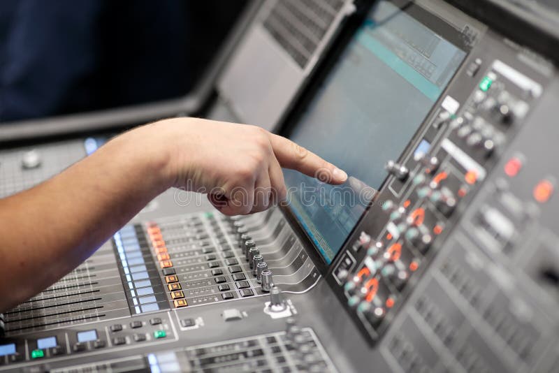 Operator Controls Digital Audio Mixing Console Stock Image - Image of ...