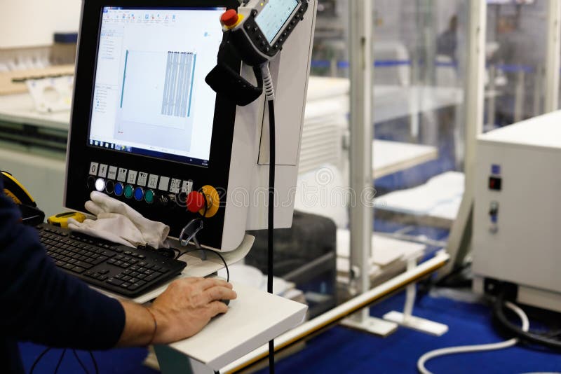 Operator Controls the Industrial Equipment Stock Photo - Image of panel ...