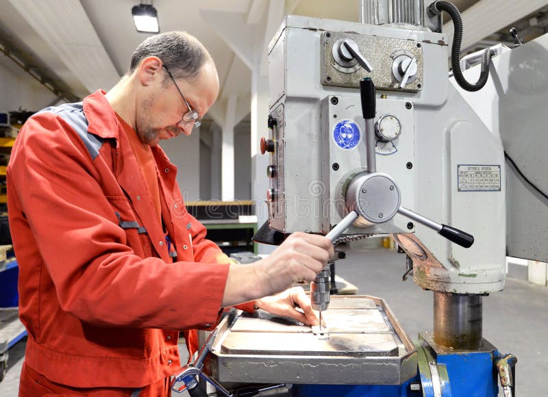 Operator Drilling Metal Rod Stock Photo - Image of jobs, industry ...