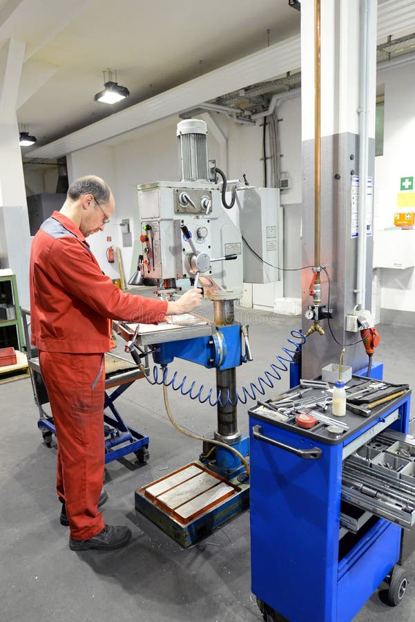 Operator of a Drilling Machine in a Industry Company Stock Image ...