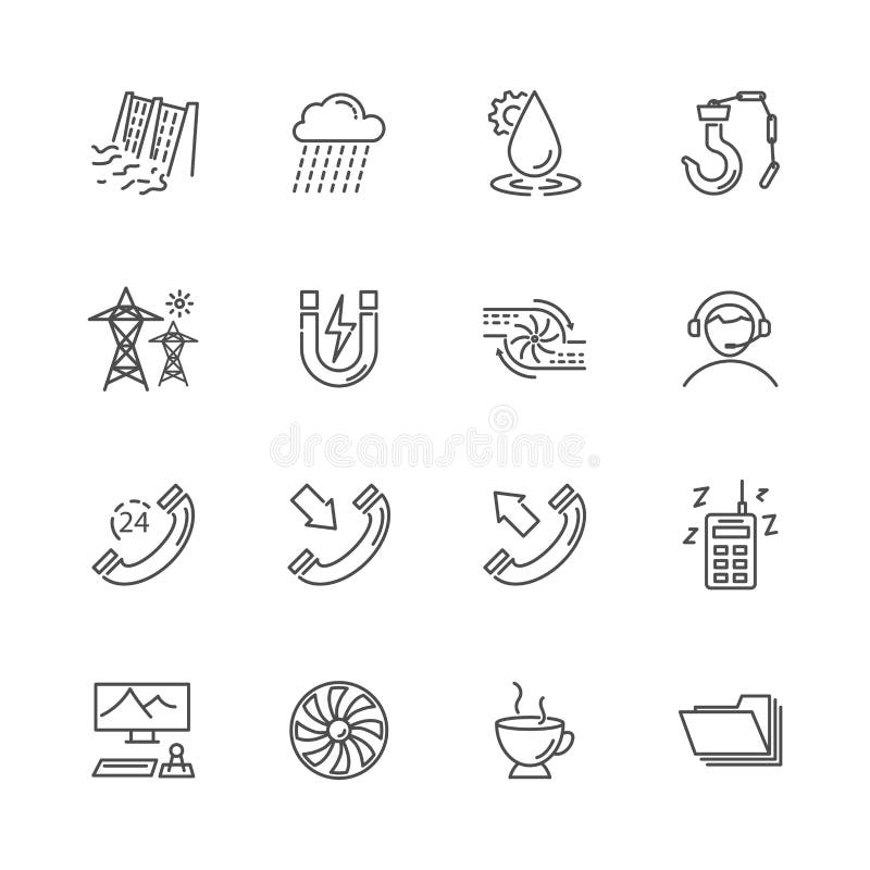 Operator engineer icon set stock illustration. Illustration of concept ...