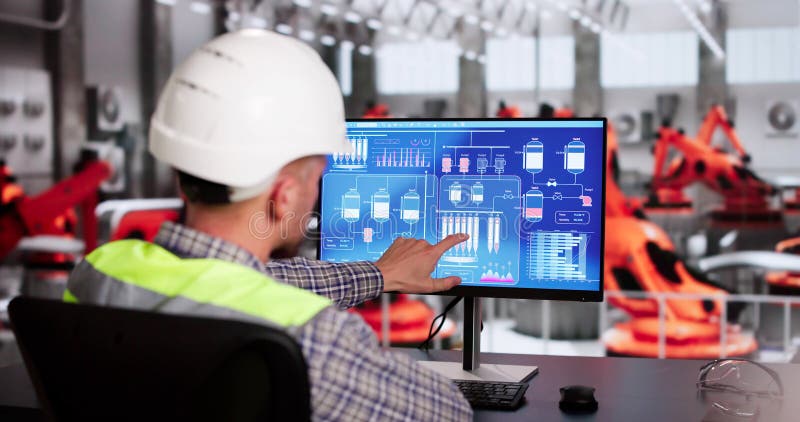 Operator and Engineer Monitor SCADA System Stock Photo - Image of ...