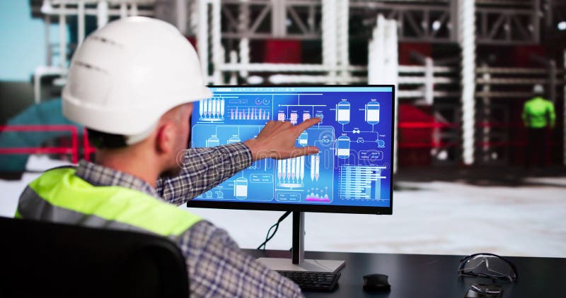Operator and Engineer Monitor SCADA System Stock Photo - Image of computer, chemical: 340234198
