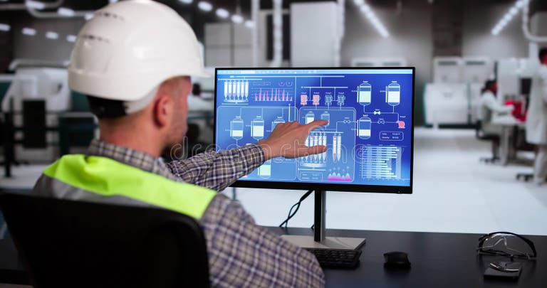 Operator and Engineer Monitor SCADA System Stock Image - Image of ...