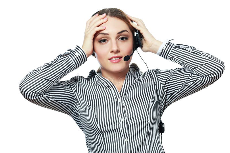 Operator feel crazy stock photo. Image of fail, businesswoman - 68364994