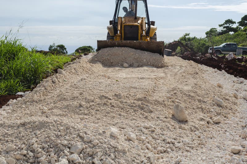 Equipment at Work Spreading Marl Stock Image - Image of operator ...