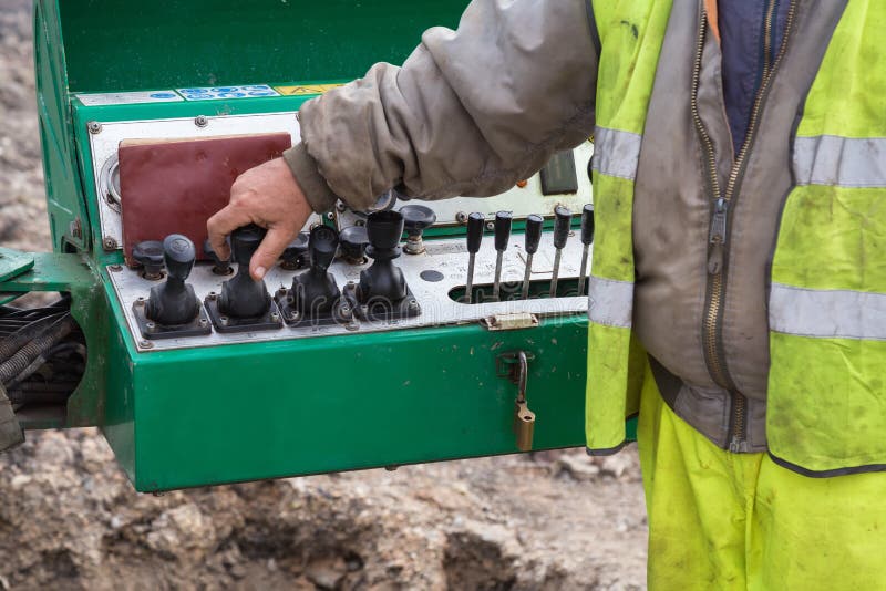 Operator Hand Controls Core Drilling Machine Stock Photos - Free ...