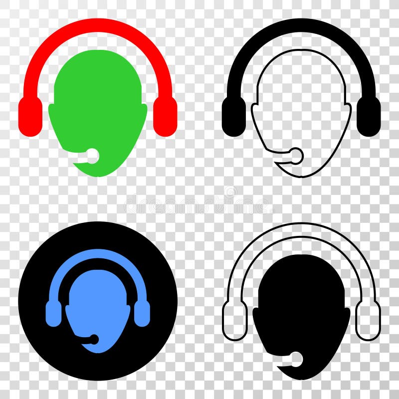 Operator Head Vector EPS Icon with Contour Version Stock Vector ...