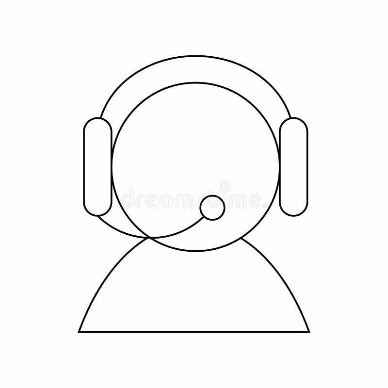 Operator in Headset Icon White Stock Vector - Illustration of face ...