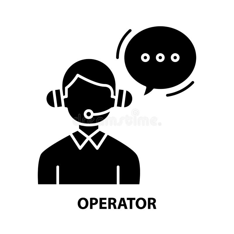 Operator Icon, Black Vector Sign with Editable Strokes, Concept ...
