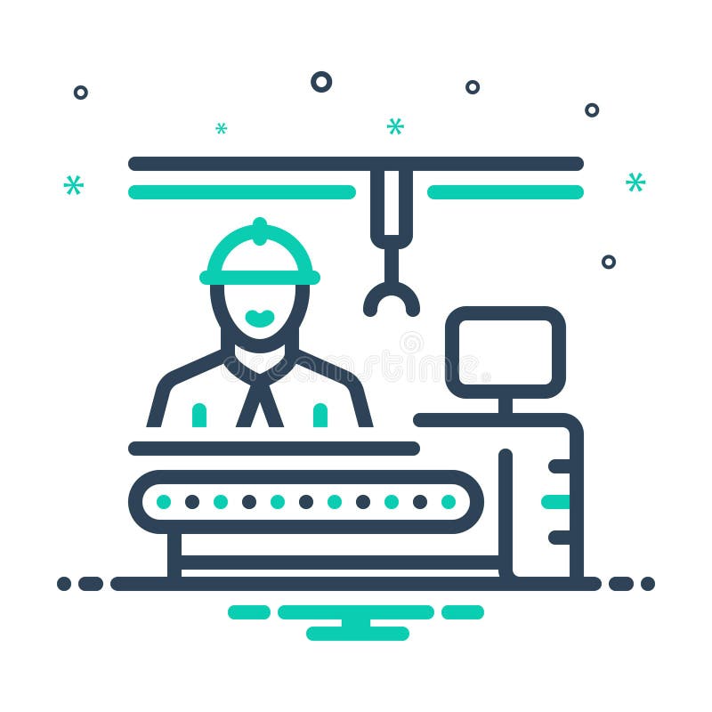 Mix Icon for Operator, Manipulator and Worker Stock Vector ...