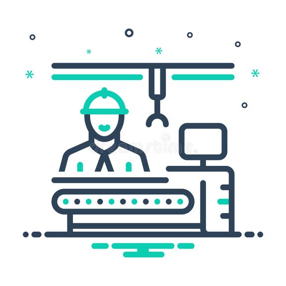 Mix Icon for Operator, Manipulator and Worker Stock Vector ...