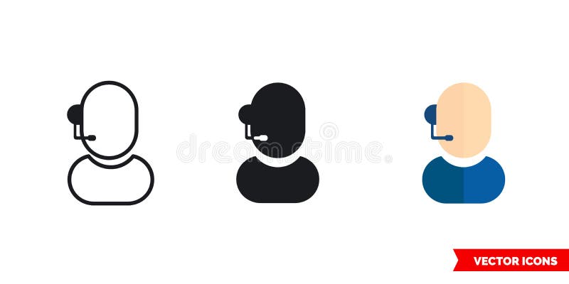 Operator Icon of 3 Types. Isolated Vector Sign Symbol. Stock Vector ...
