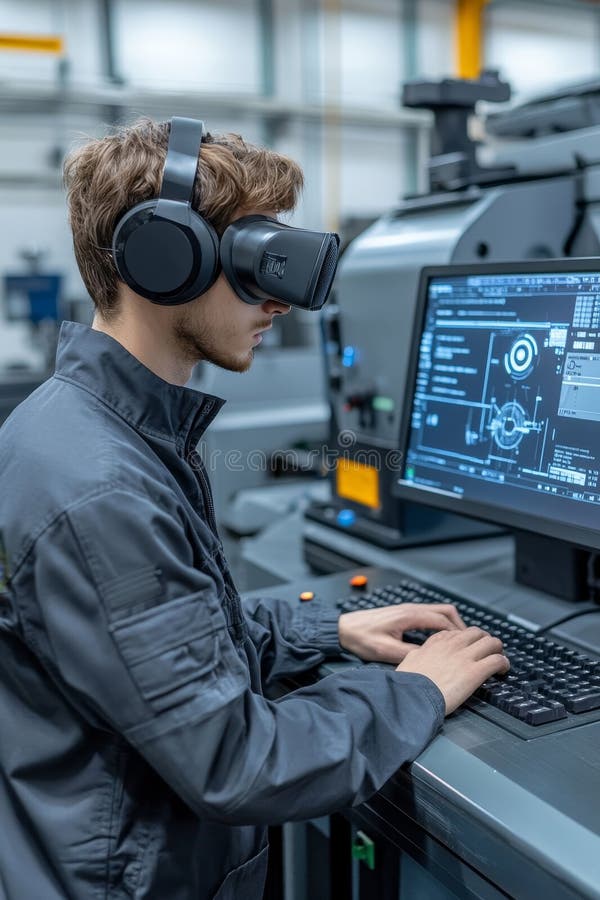 Operator Immersed in VR Simulation, Optimizing Milling Process with Digital Twin Technology ...