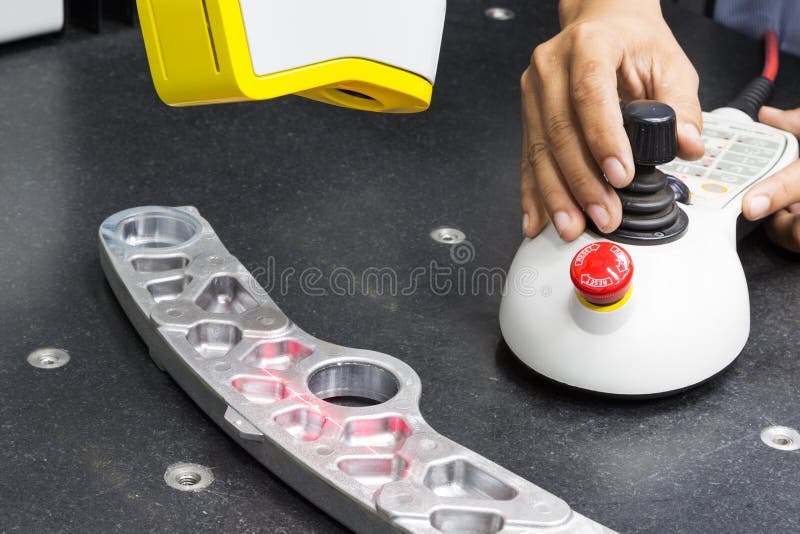Operator Inspection High Precision Part by 3d Laser Scan Machine Stock ...