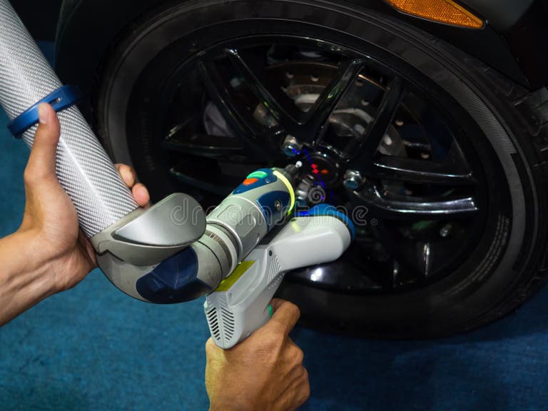 Operator Inspection High Precision Part by 3d Laser Scan Machine Stock ...