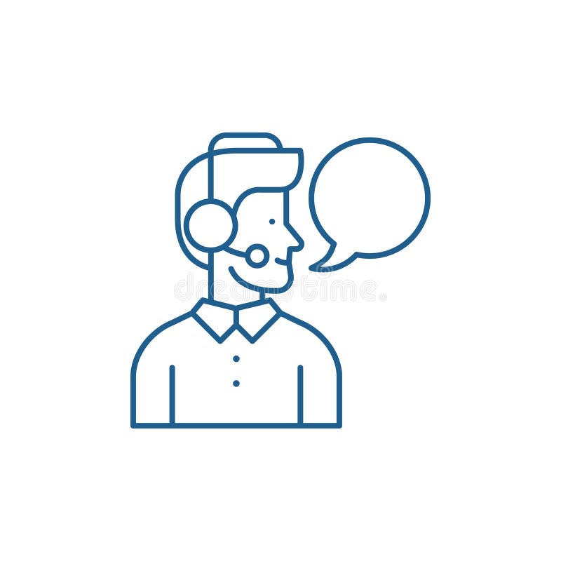 Operator Line Icon Concept. Operator Flat Vector Symbol, Sign, Outline ...