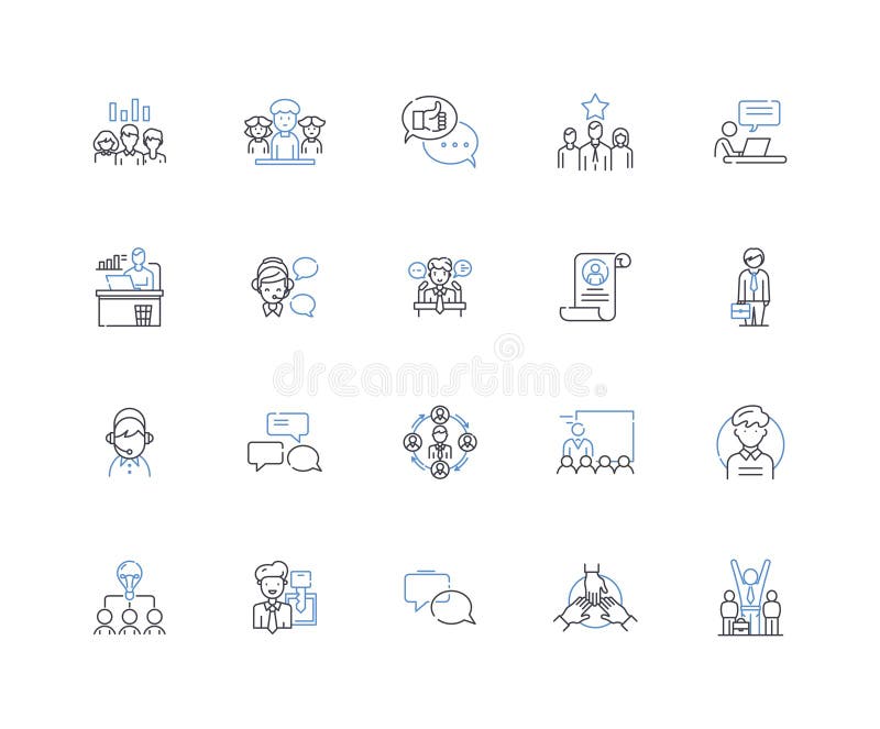 Operator Line Icons Collection. Communication, Efficiency, Precision ...